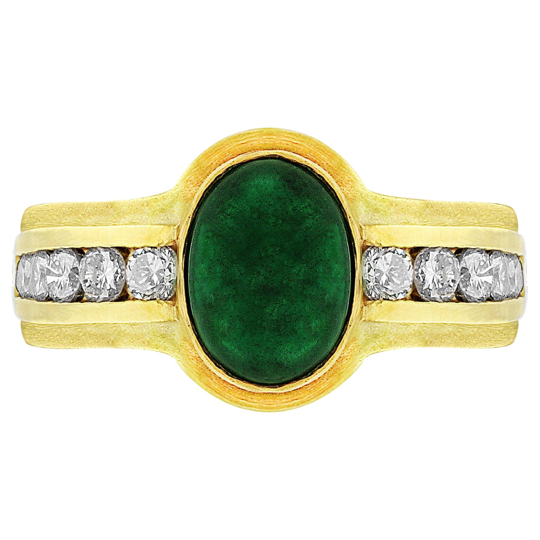 18 Karat Yellow Gold Mother of Pearl Panel Ring For Sale at 1stDibs