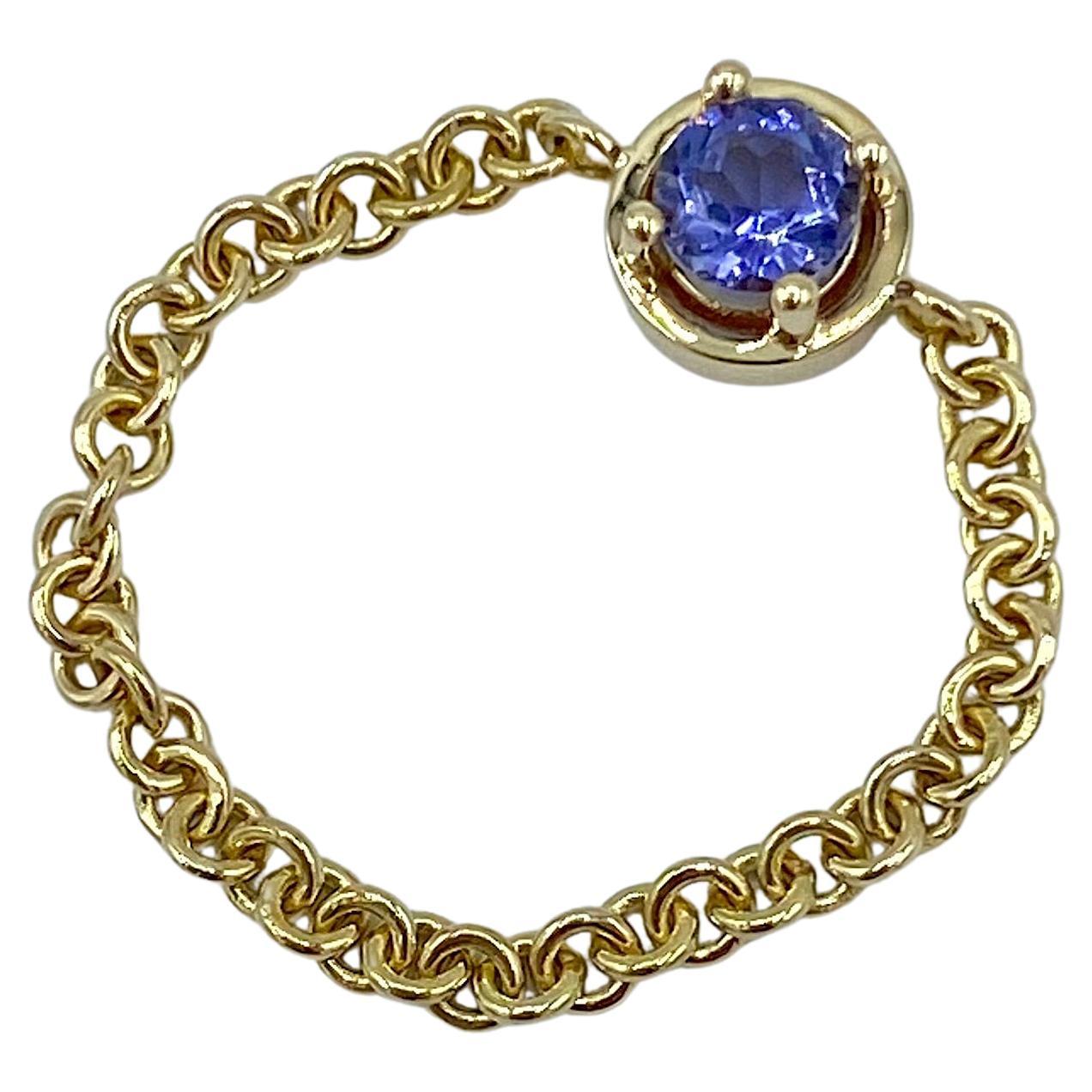 Scrives Blue Hackmanite Cabochon Iolite Shell 22 Karat Gold Ring at ...