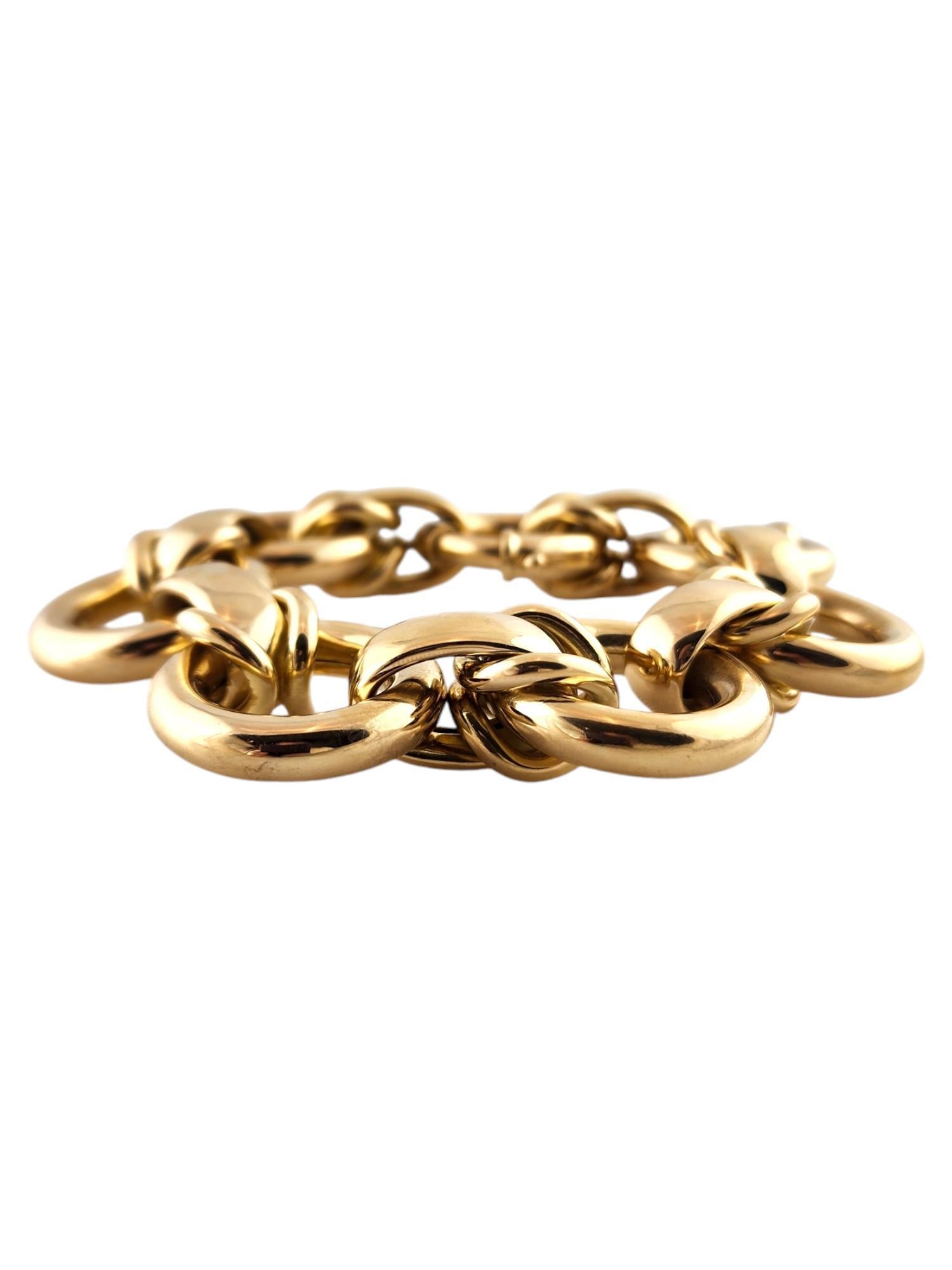 18 Karat Yellow Gold Chunky Open Link Bracelet #18897 at 1stDibs
