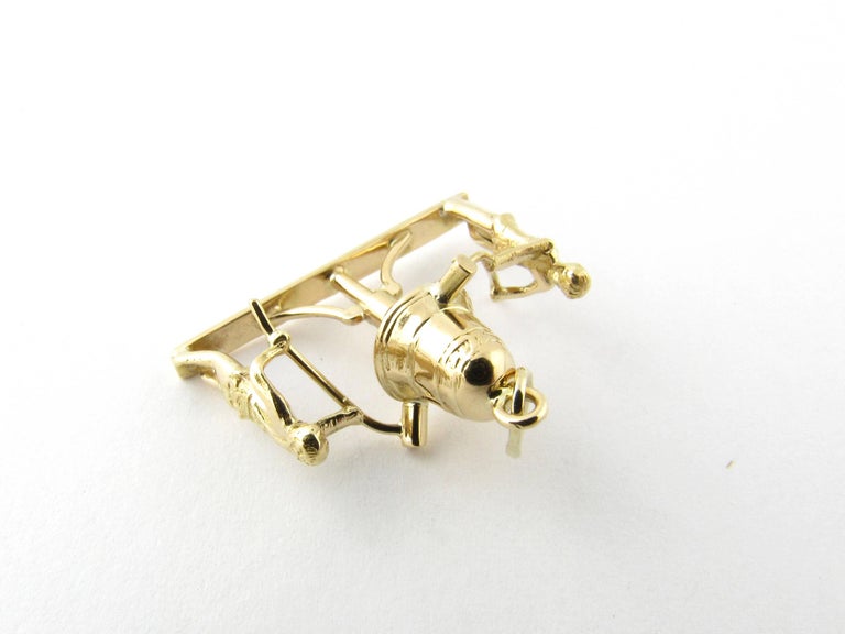 18 Karat Yellow Gold Church Bell with Ringers Charm at 1stDibs