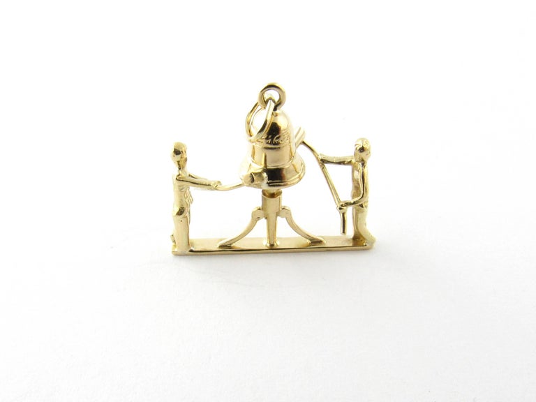 18 Karat Yellow Gold Church Bell with Ringers Charm at 1stDibs