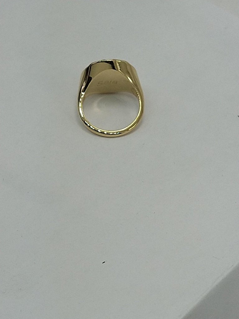 18 Karat Yellow Gold Custom Womens Leo Lion Signet Ring For Sale at 1stDibs