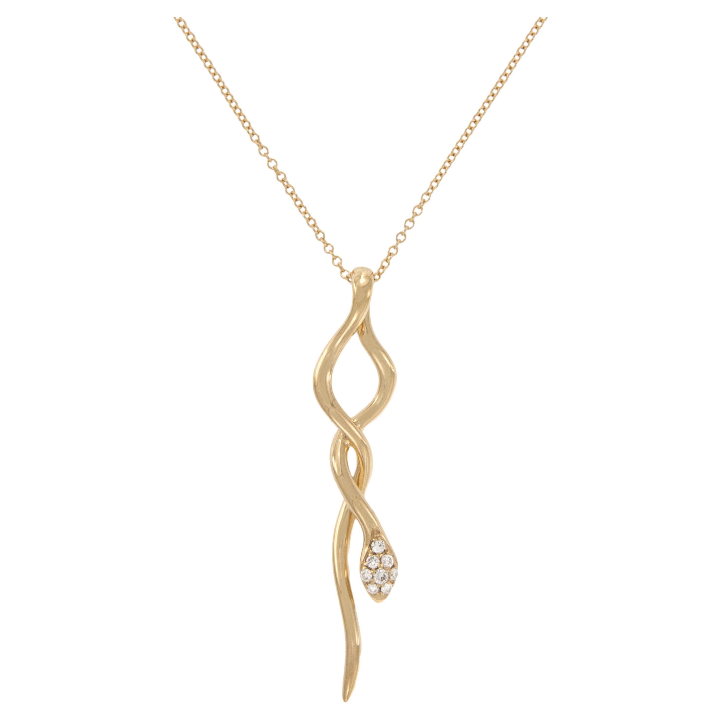 18 Karat Yellow Gold Lapis Heart Serpent Necklace with Diamonds Rubies ...