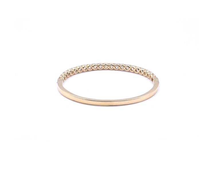 18 Karat Yellow Gold Diamond Bangle Bracelet For Sale at 1stDibs
