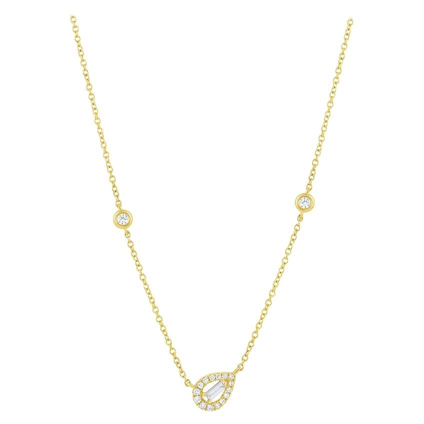Pear-Shaped Fancy Deep Yellow Diamond Pendant at 1stDibs