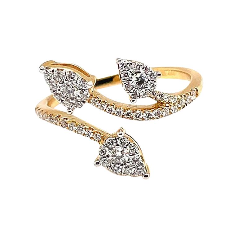 Bulgari Diamond Gold Bypass Ring at 1stDibs