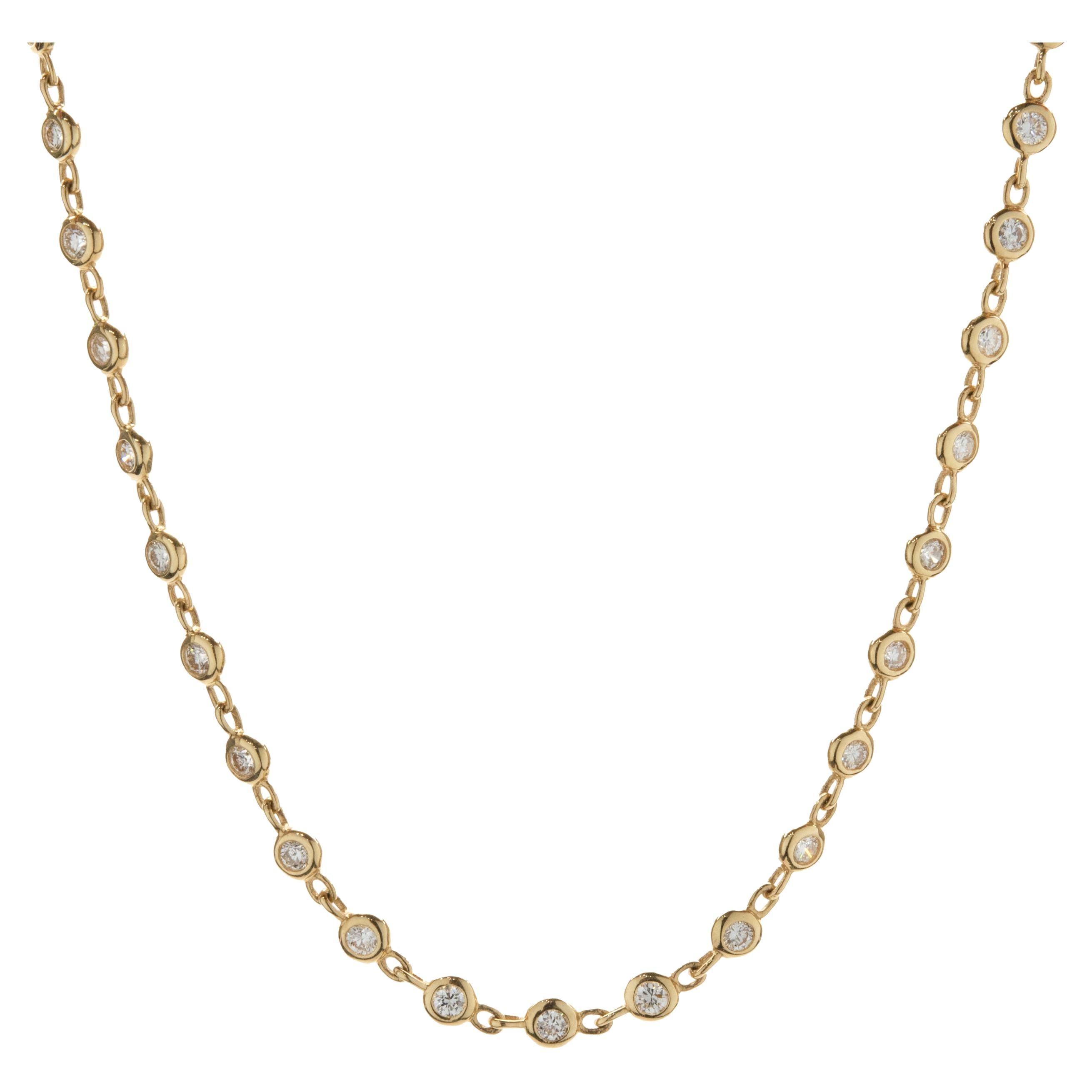 18 Karat White Gold Floral Diamonds by the Yard Necklace For Sale at ...