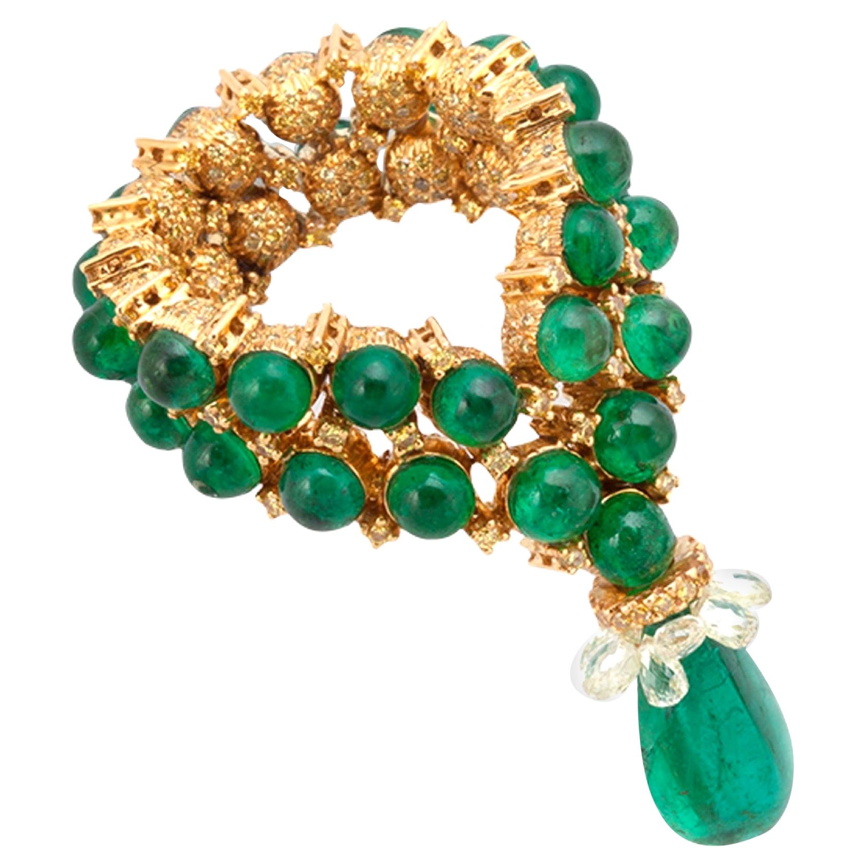 18 Karat Yellow Gold Deconstructed Sunflower Ring with a 4.40 Ct ...