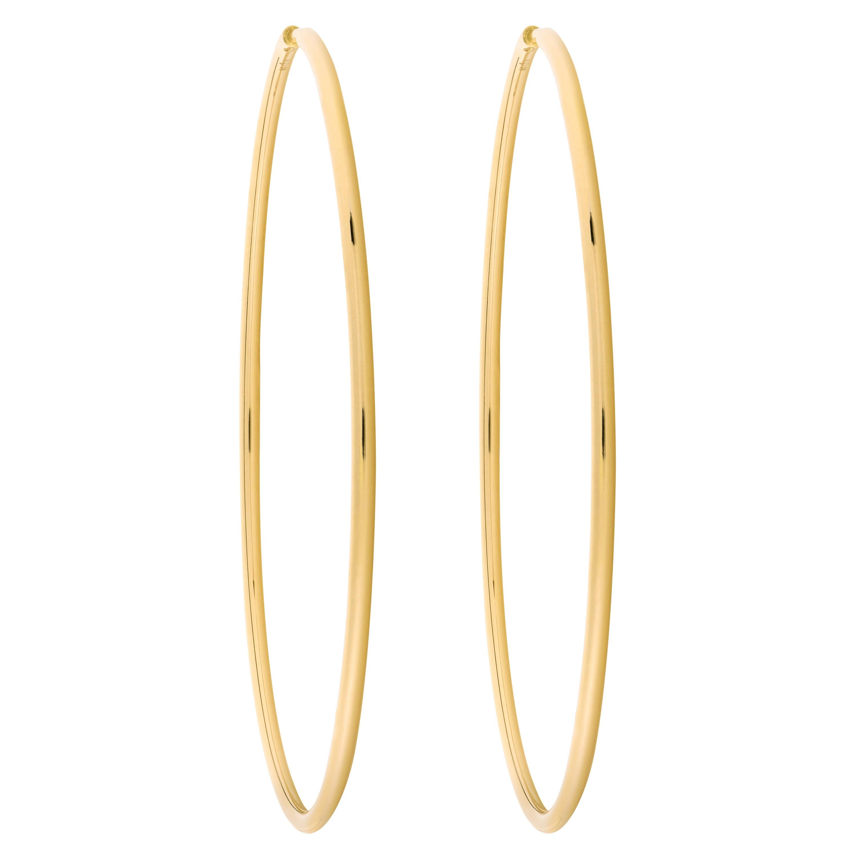 18 Karat Yellow Gold D'Oro Diamond Hoops For Sale at 1stDibs