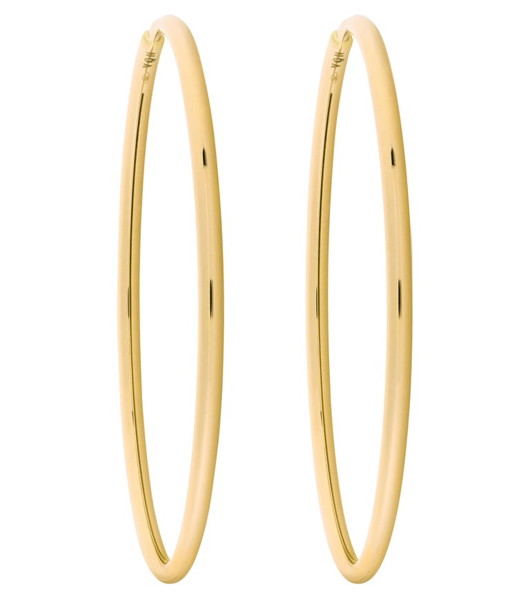 18 Karat Yellow Gold D'Oro Small Hoops For Sale at 1stDibs