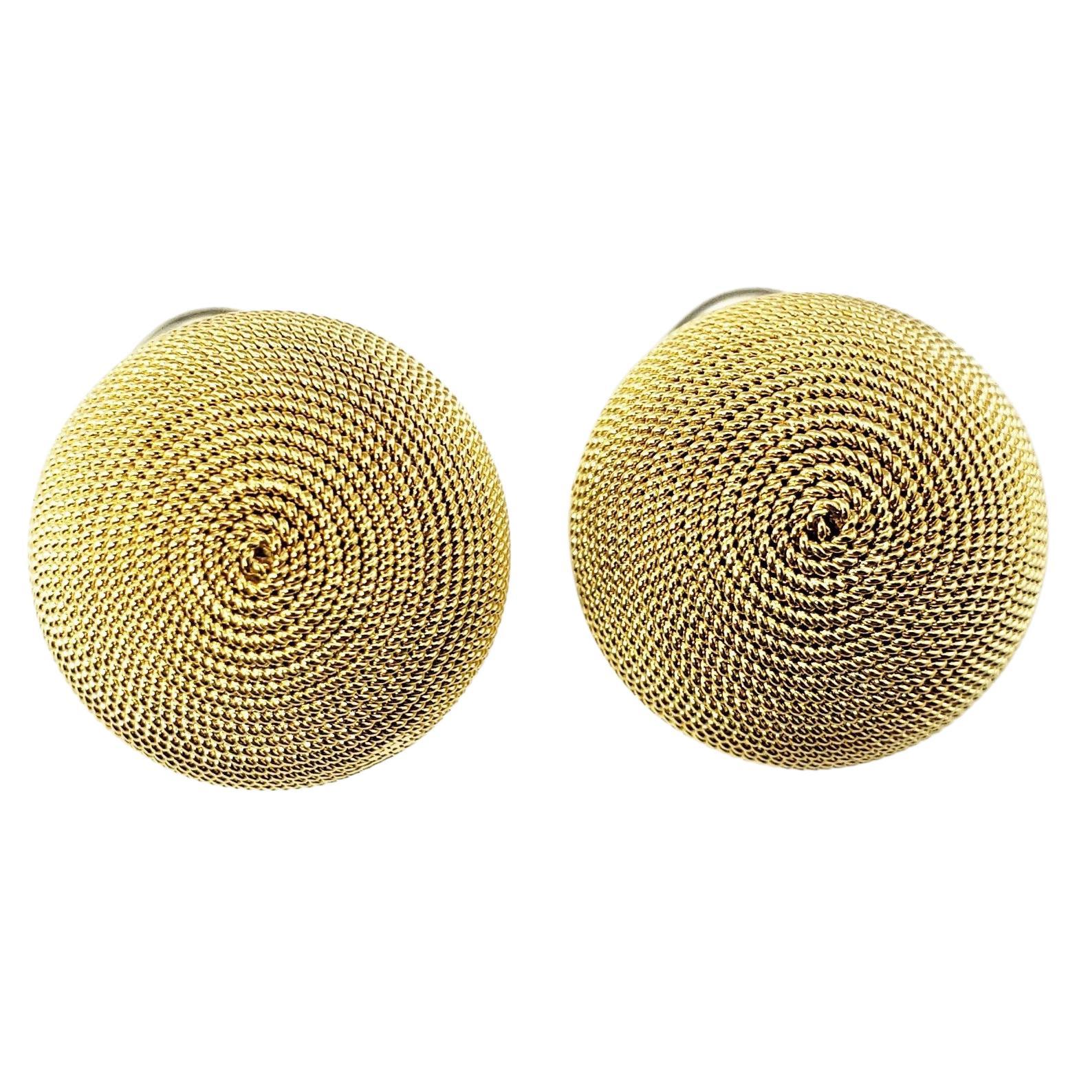 Italian 18 Karat Yellow Gold Nautical Rope Dome Earrings at 1stDibs