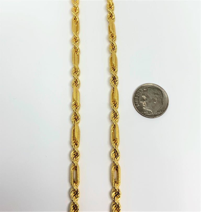 18 Karat Yellow Gold Fancy Modified Rope UnoAErre Chain Necklace For ...