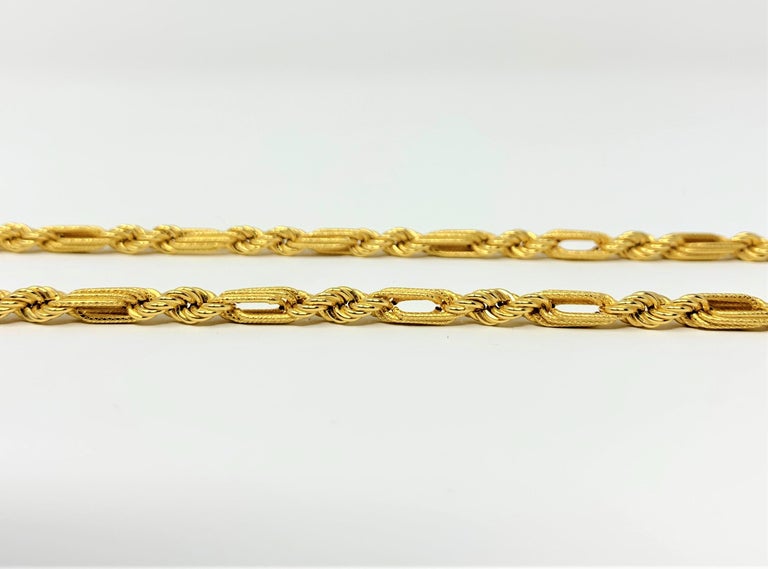 18 Karat Yellow Gold Fancy Modified Rope UnoAErre Chain Necklace For ...