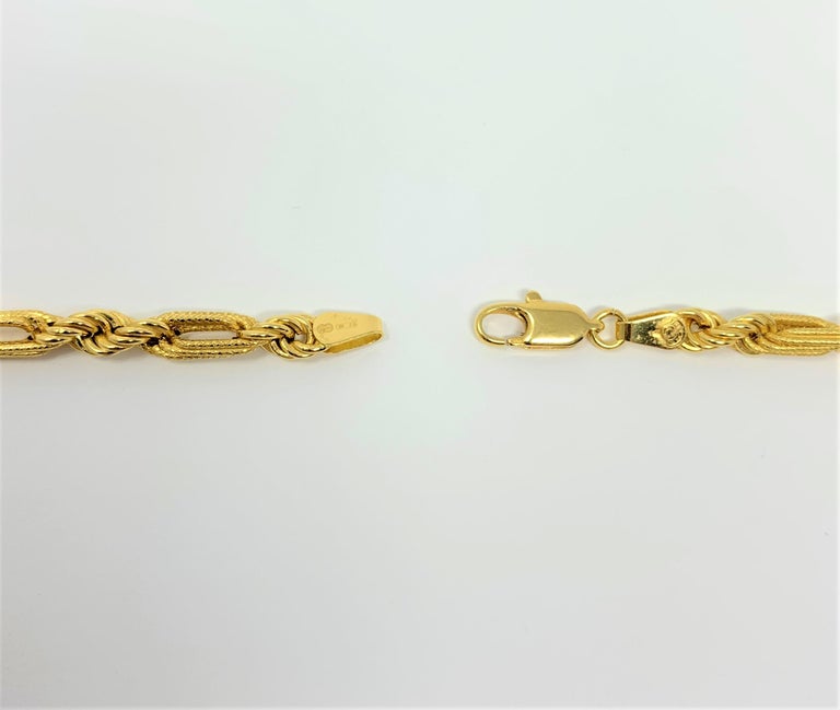 18 Karat Yellow Gold Fancy Modified Rope UnoAErre Chain Necklace For ...