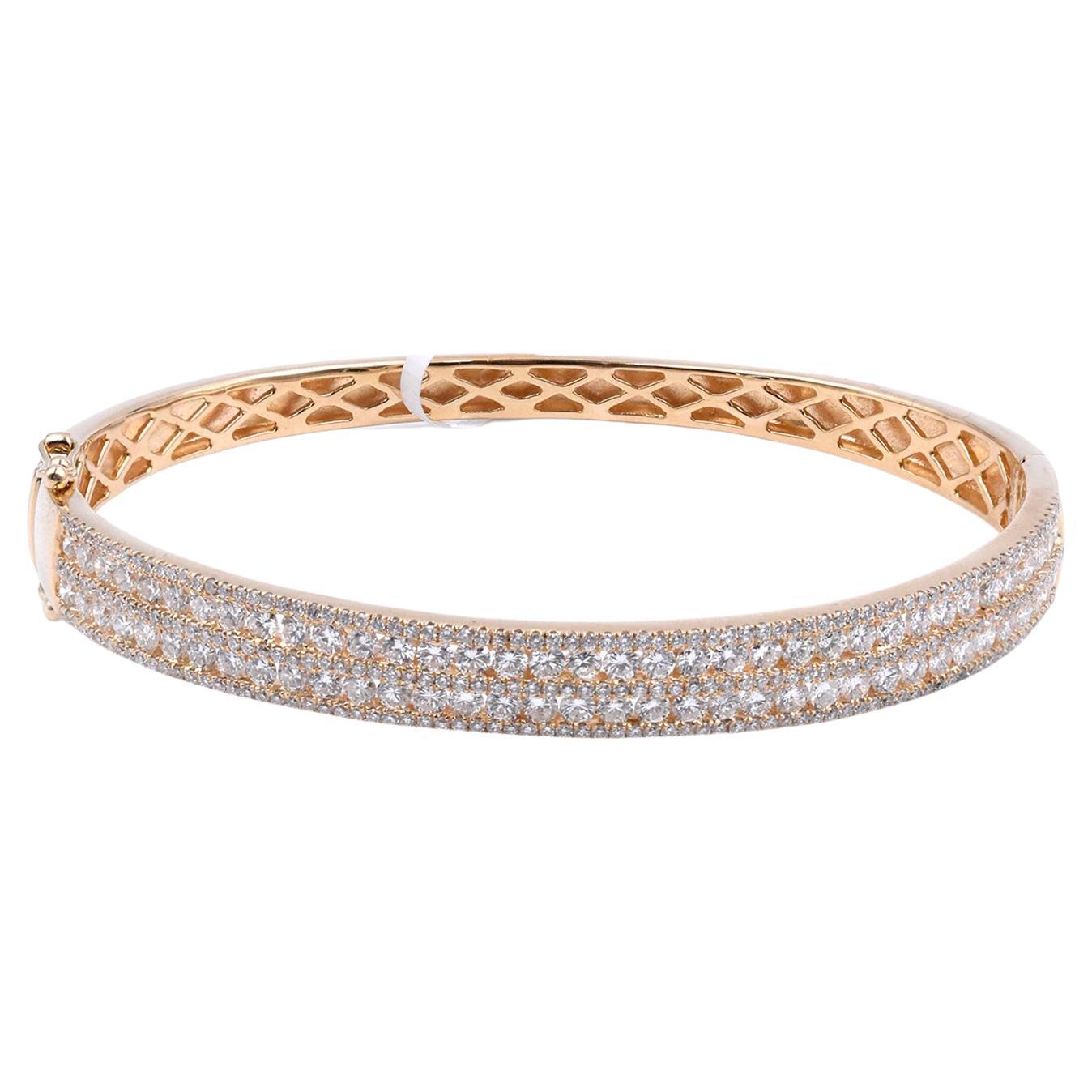 Tiffany and Co Peretti Five Row Wave Yellow Gold Bangle Bracelet For ...