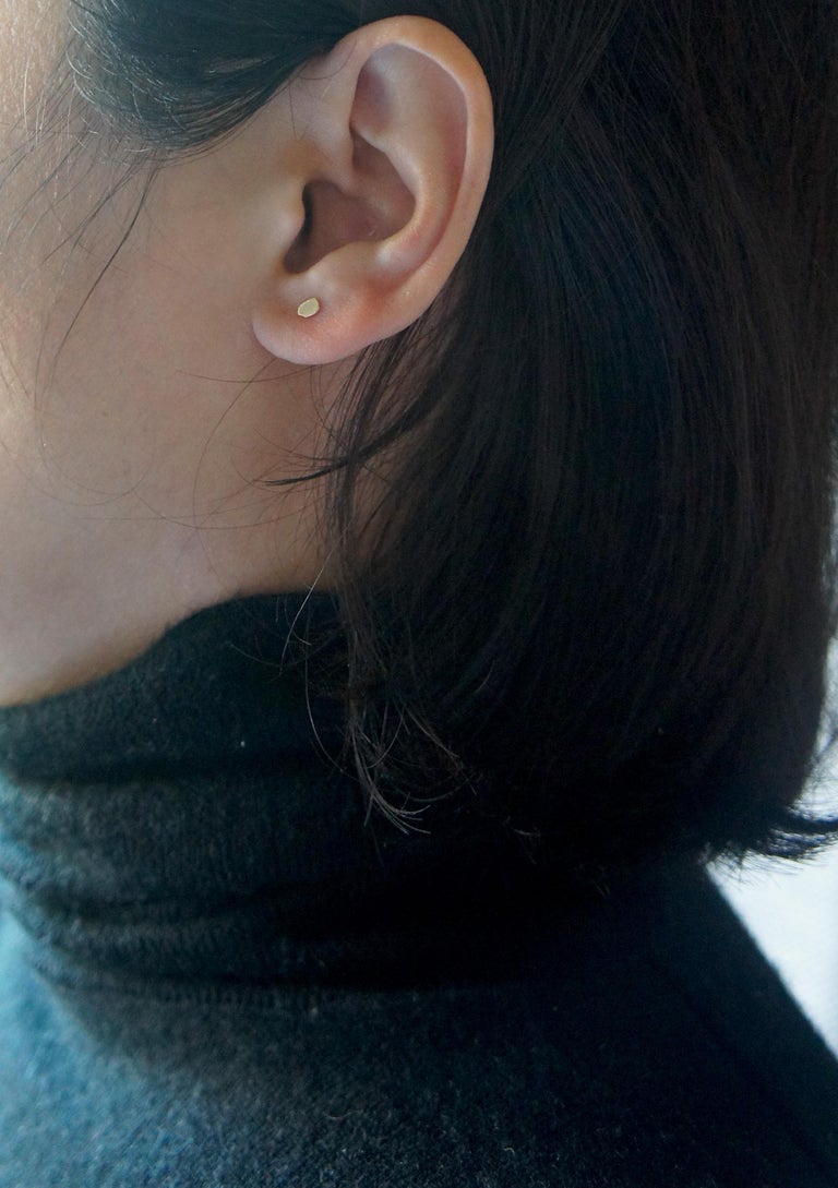 18-Karat Yellow Gold Forging Irregular Form Earrings For Sale at 1stDibs
