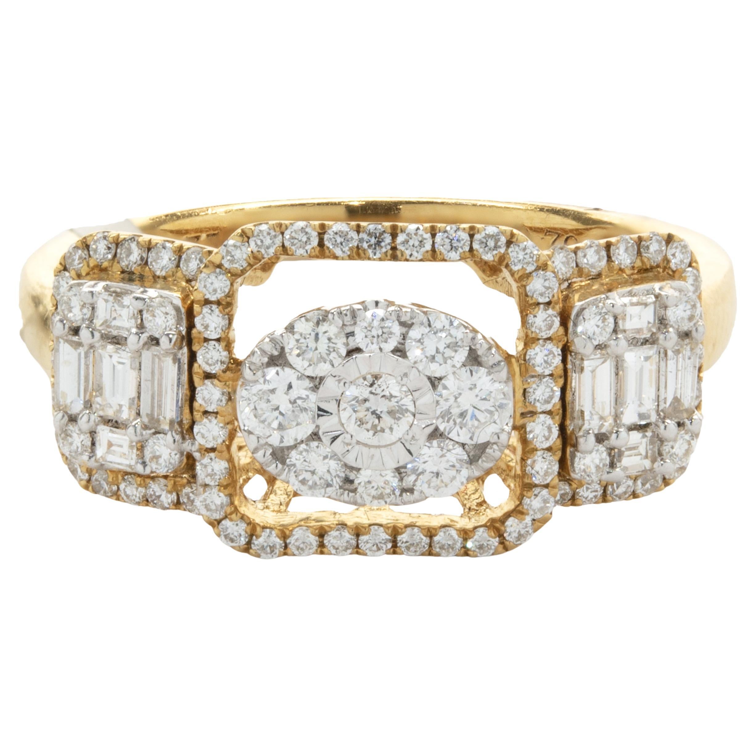 18 Karat Yellow Gold Pave Diamond H Ring For Sale at 1stDibs