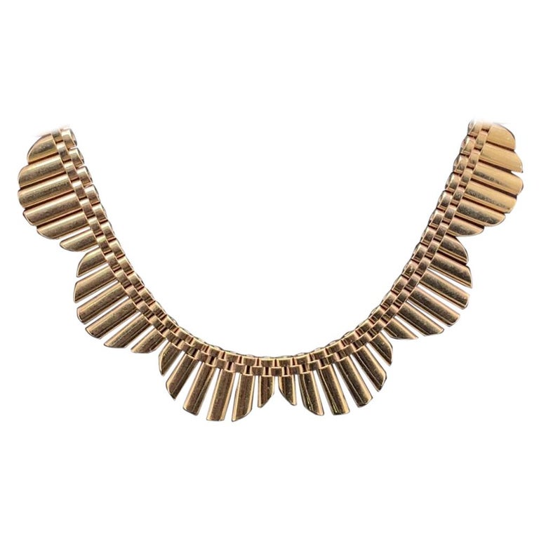 9 Karat Yellow Gold Graduated Fringe Collar by John Grinsell and Sons ...