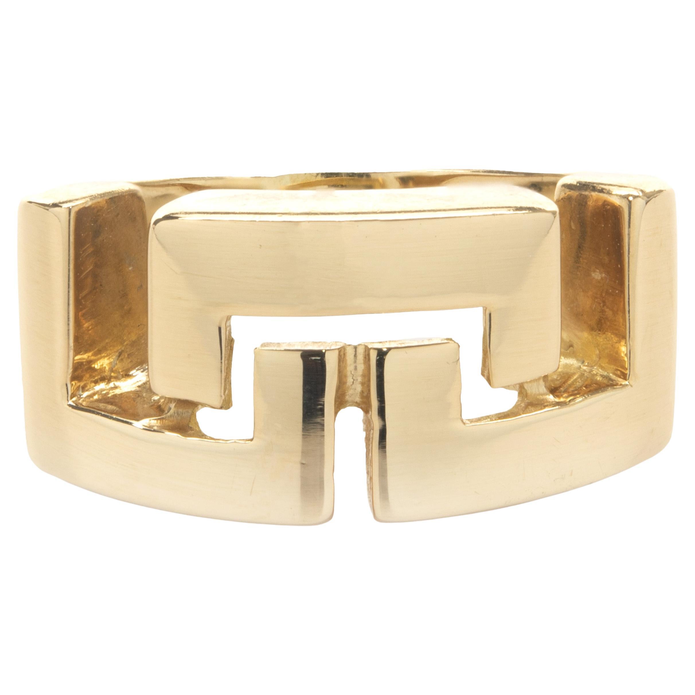 Lapis Yellow Gold Greek Key Ring at 1stDibs