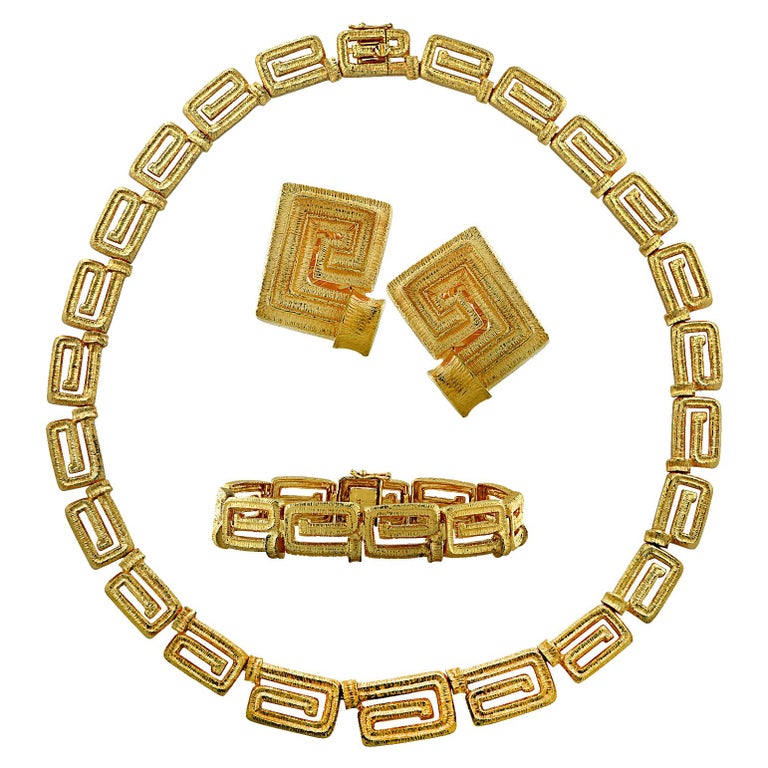 18 Karat Yellow Gold Greek Key Suite at 1stDibs