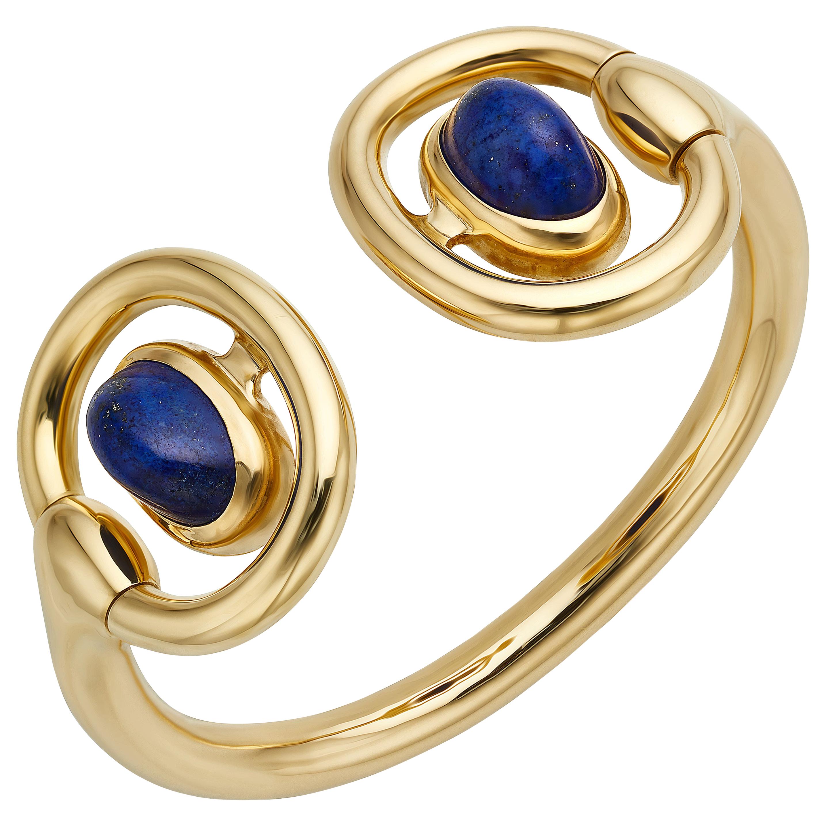 Large 18 Karat Yellow Gold Barrel and Link Cuff For Sale at 1stDibs