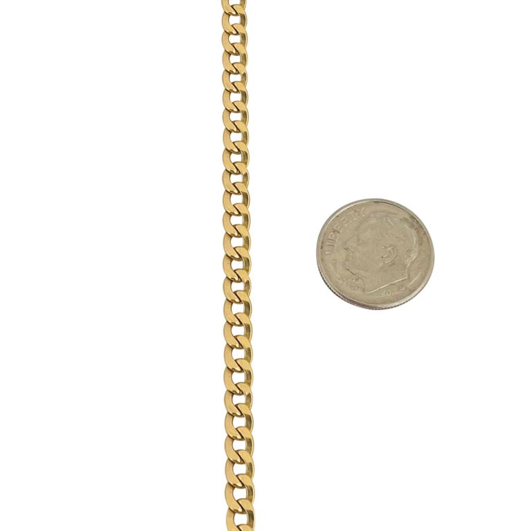 18 Karat Yellow Gold Hollow Curb Link Chain Necklace, Italy For Sale at ...