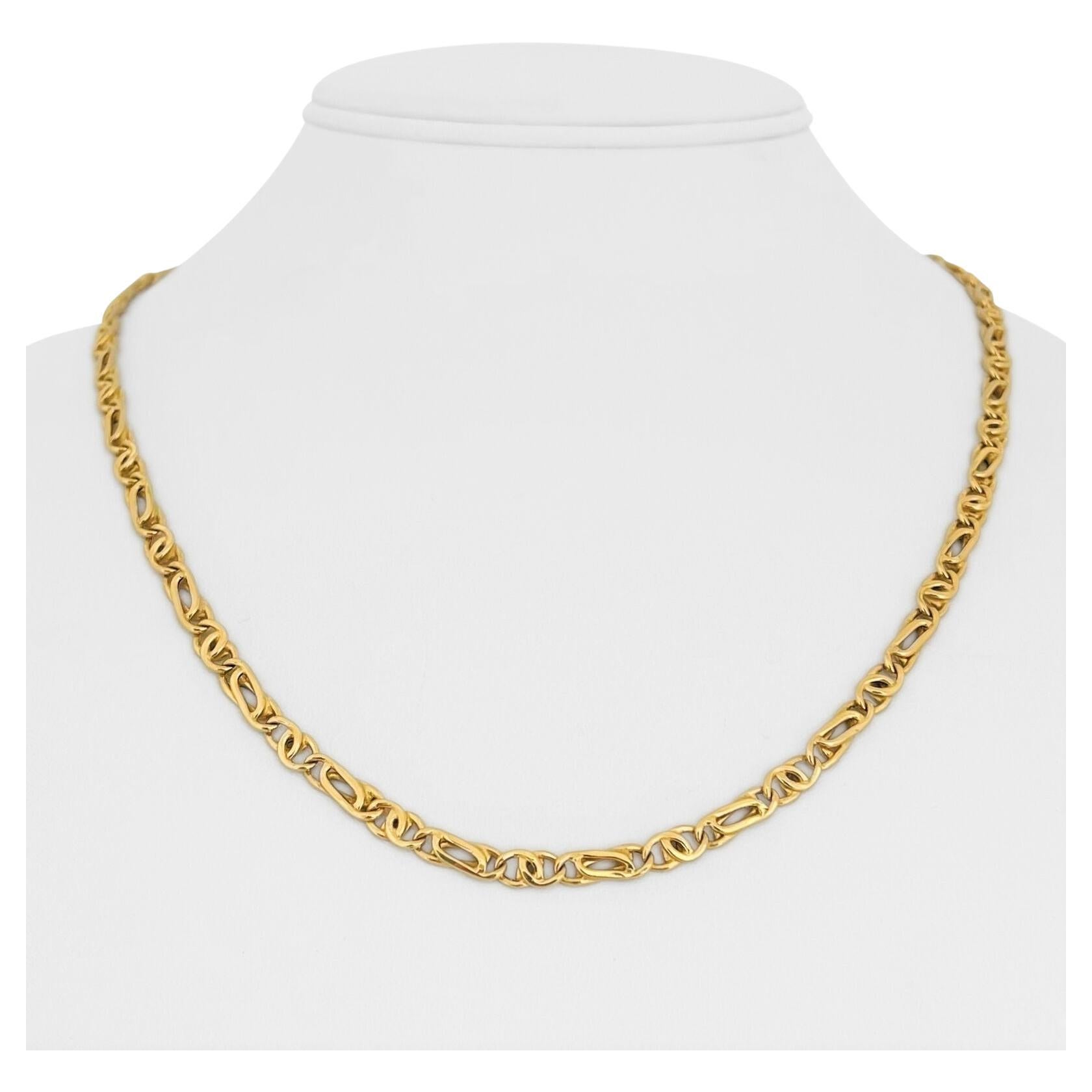 18 Karat Yellow Gold Italian Cleopatra Style Link Necklace For Sale at ...