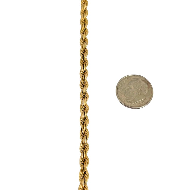 18 Karat Yellow Gold Hollow Light UnoAErre Rope Chain Necklace, Italy ...