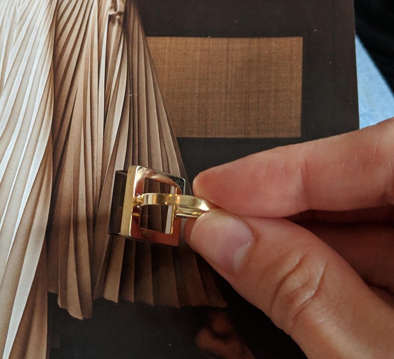 18 Karat Yellow Gold Ink Ring with Smoky Quartz by Artist For Sale at ...