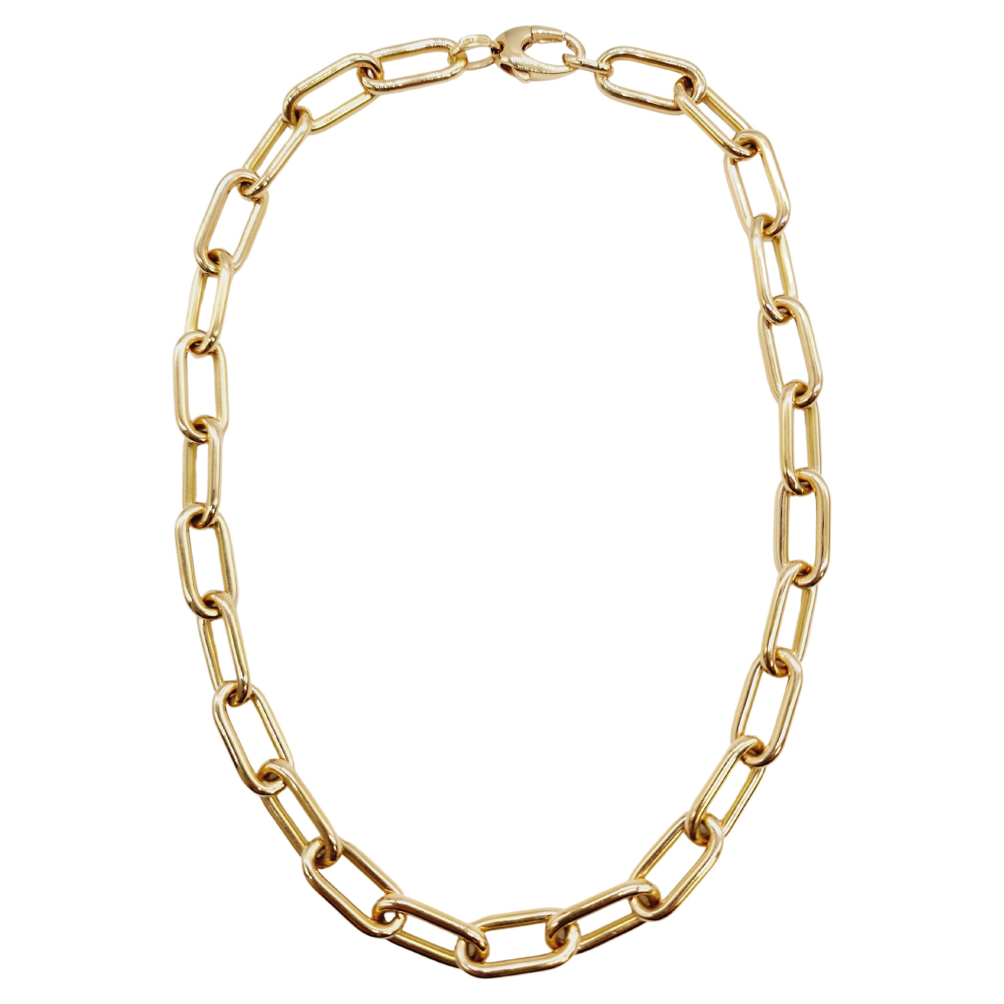 18 Karat Yellow Gold Italian Link Chain 18'' For Sale at 1stDibs