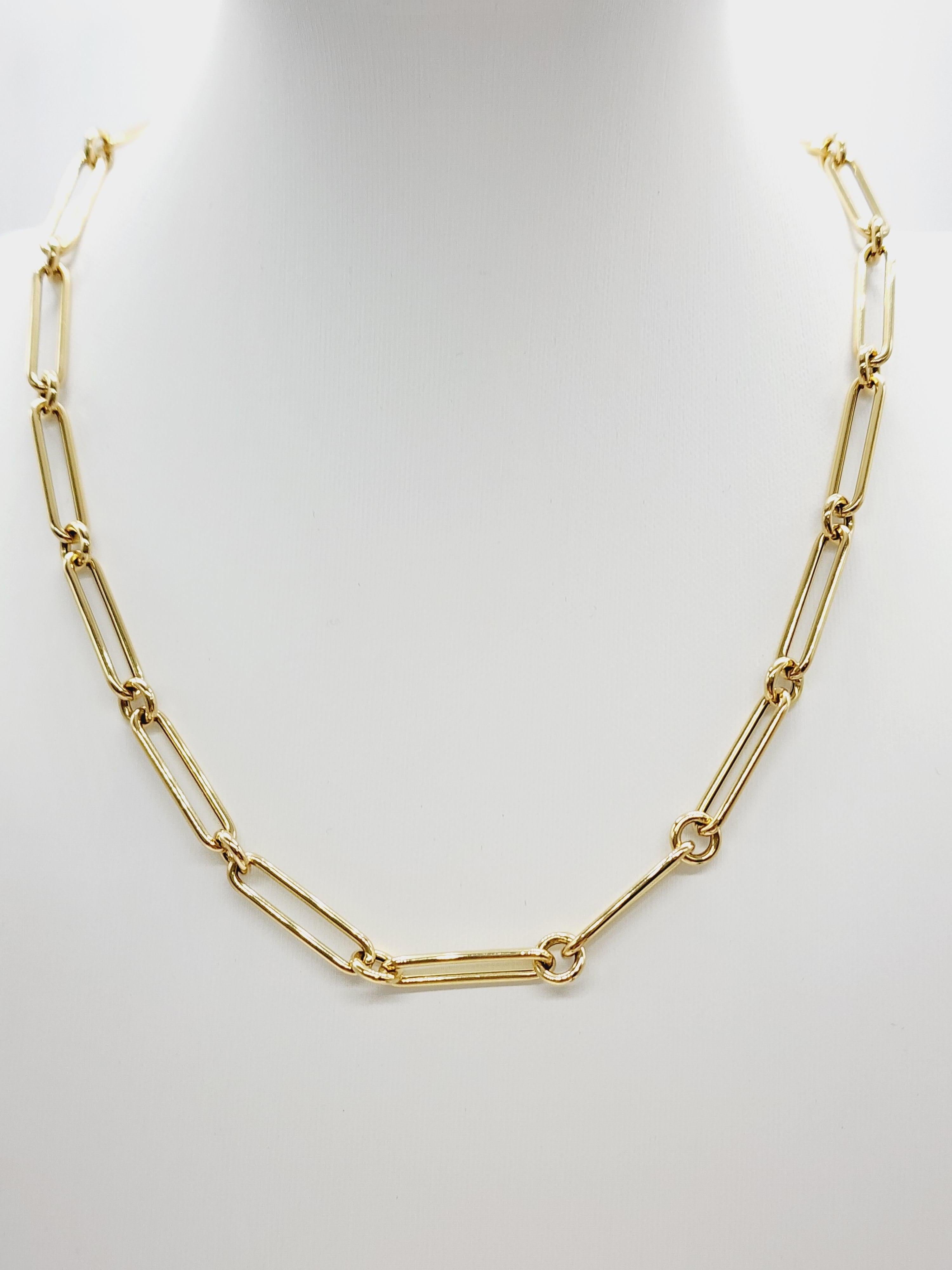 18 Karat Yellow Gold Italian Link Chain at 1stDibs