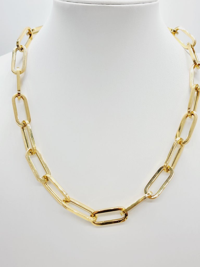 18 Karat Yellow Gold Italian Link Chain For Sale at 1stDibs