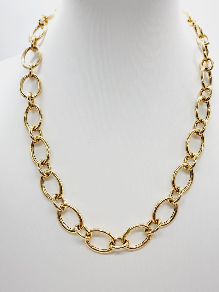 18 Karat Yellow Gold Italian Link Chain For Sale at 1stDibs