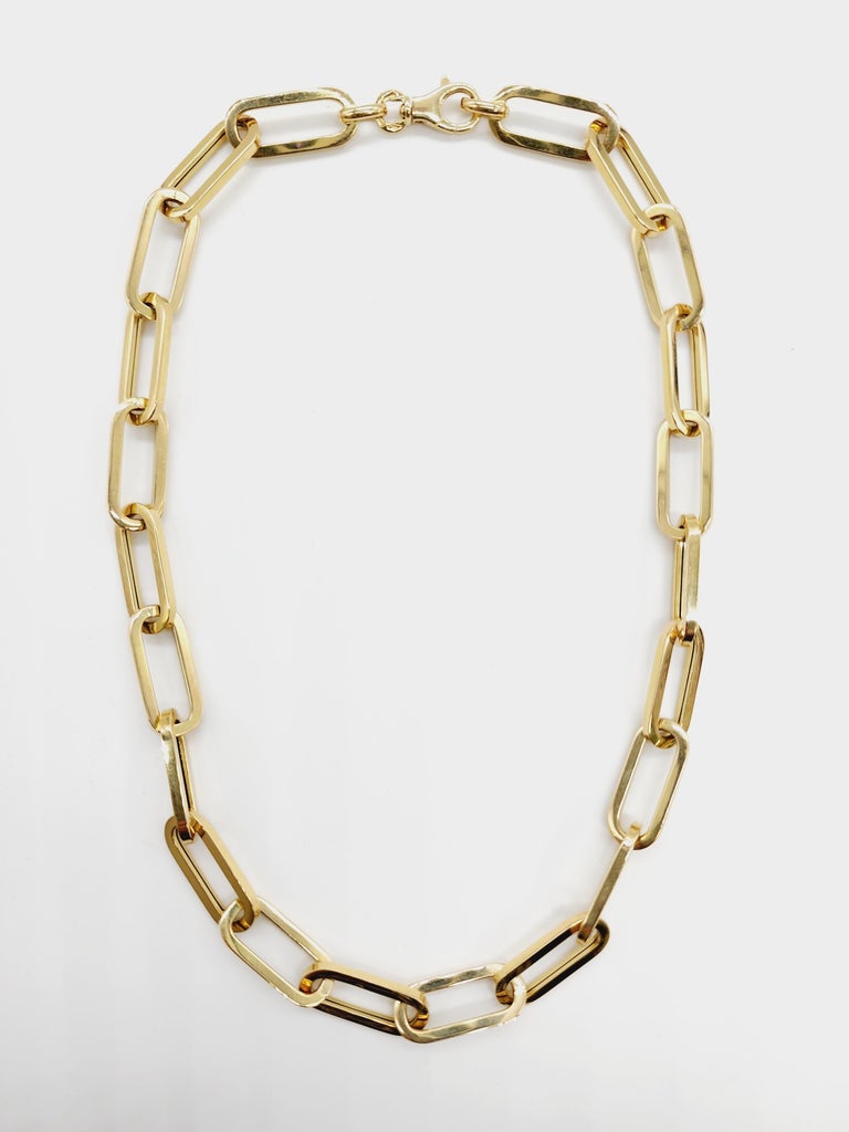18 Karat Yellow Gold Italian Link Chain For Sale at 1stDibs