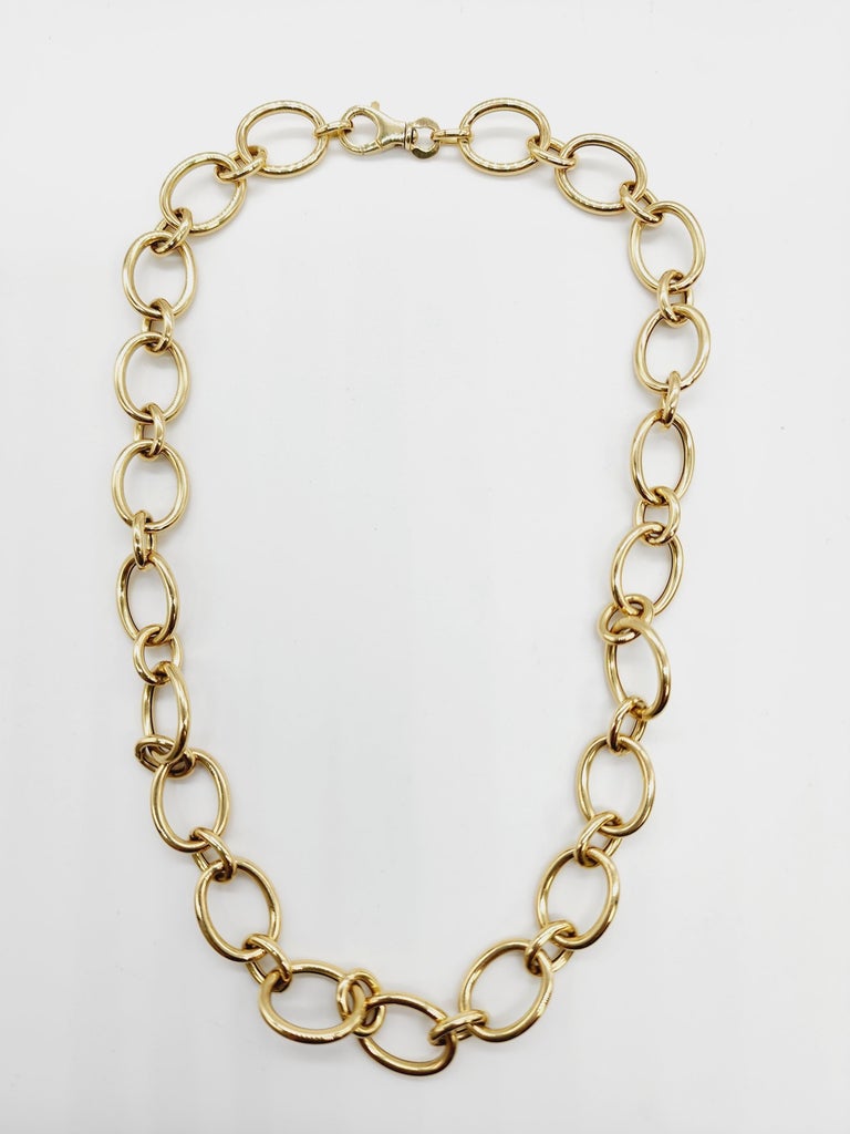 18 Karat Yellow Gold Italian Link Chain For Sale at 1stDibs