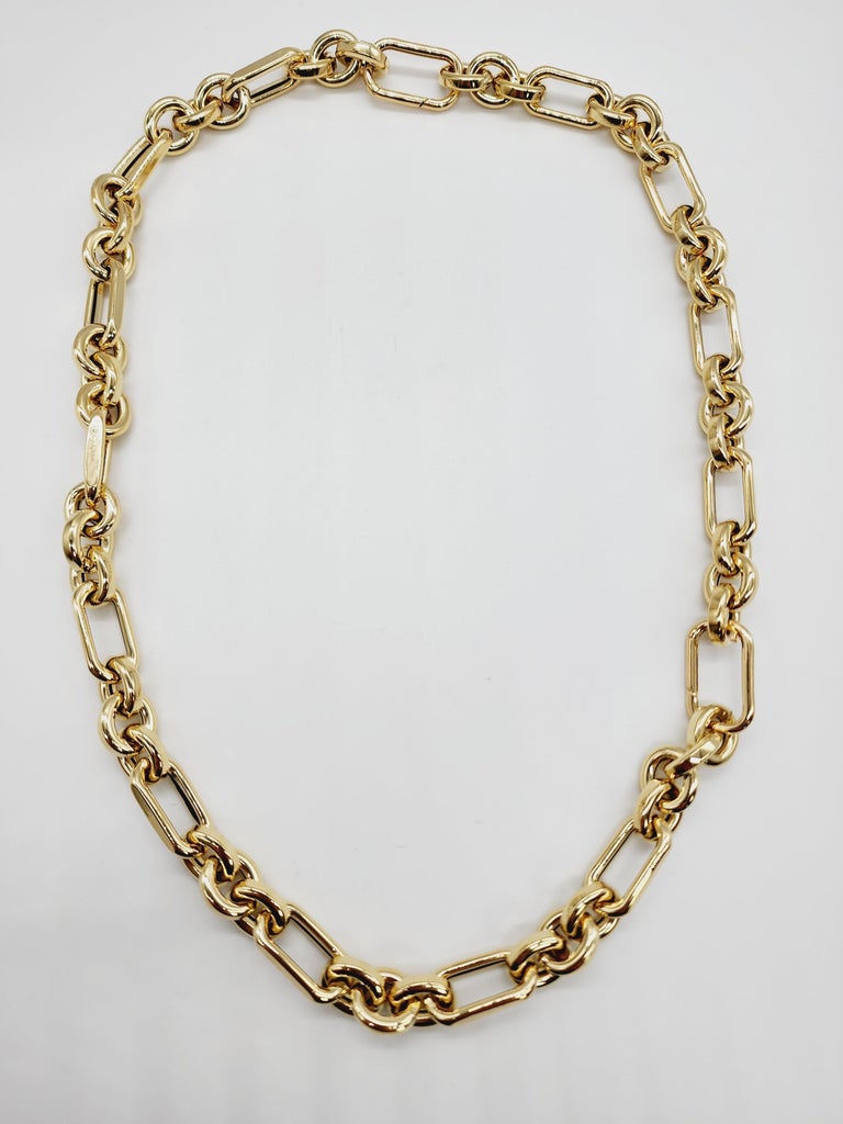 18 Karat Yellow Gold Italian Link Chain For Sale at 1stDibs