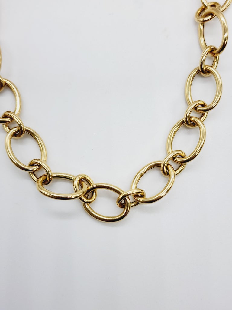18 Karat Yellow Gold Italian Link Chain For Sale at 1stDibs