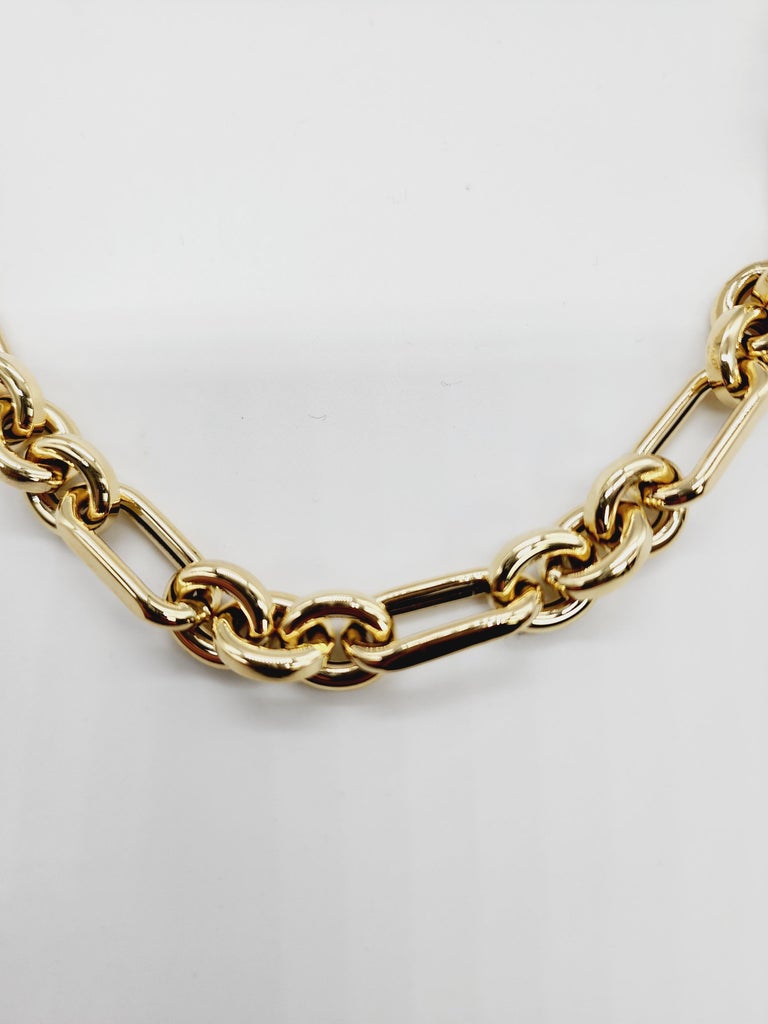 18 Karat Yellow Gold Italian Link Chain For Sale at 1stDibs