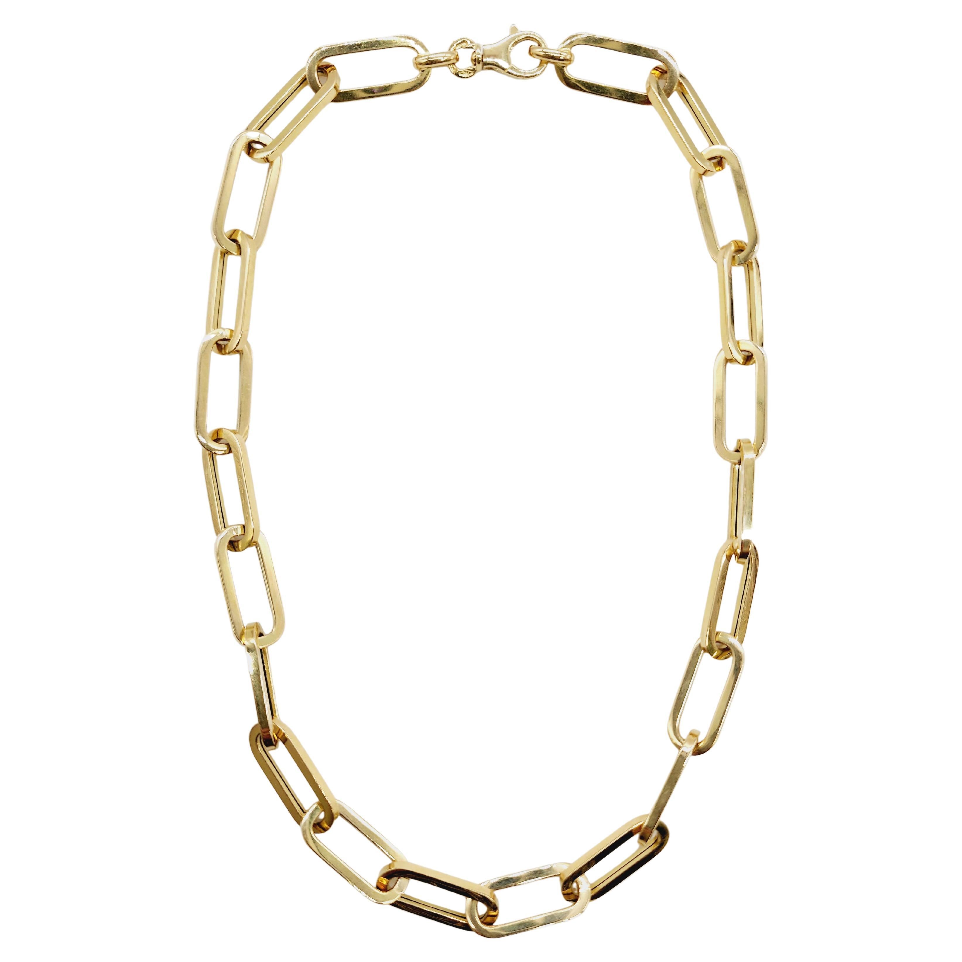 18 Karat Yellow Gold Italian Link Chain 18'' For Sale at 1stDibs