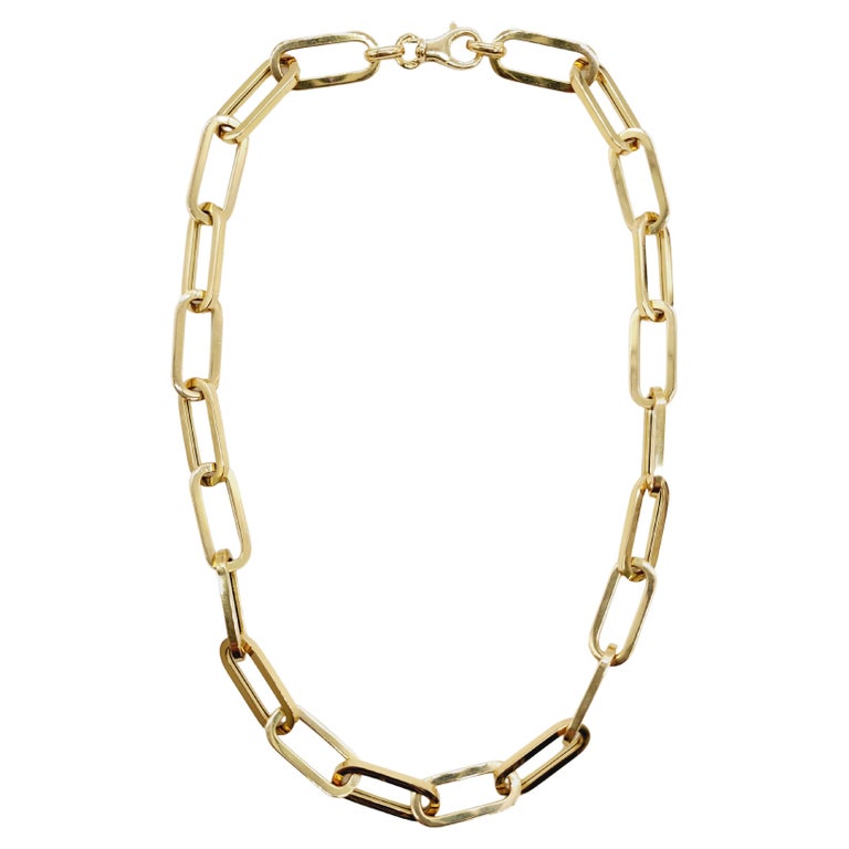 18 Karat Yellow Gold Italian Link Chain For Sale at 1stDibs