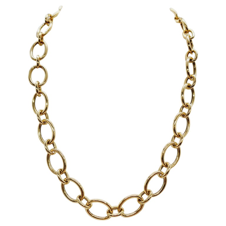 18 Karat Yellow Gold Italian Link Chain For Sale at 1stDibs