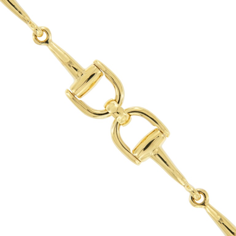 Heavy 18 Karat Yellow Gold Italian made "GUCCI style" Stirrup Motif ...