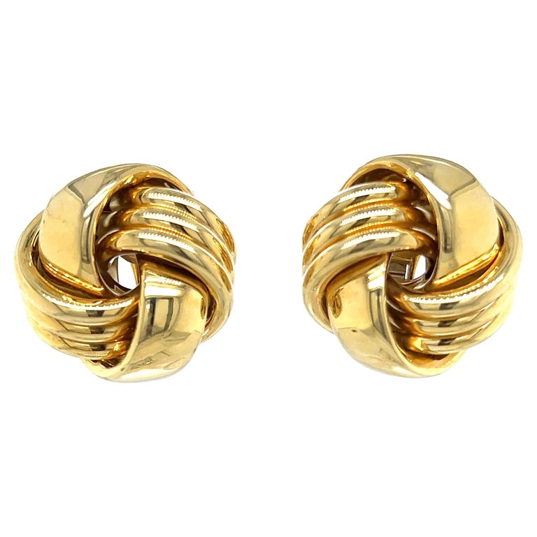 18 Karat Yellow Gold Knot Earrings For Sale at 1stDibs