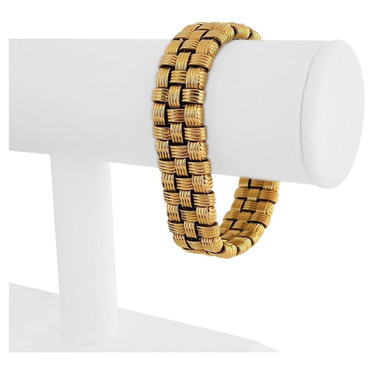 Bracelet à Maillons En Forme De Panier En Or Jaune 18 Carats Pour