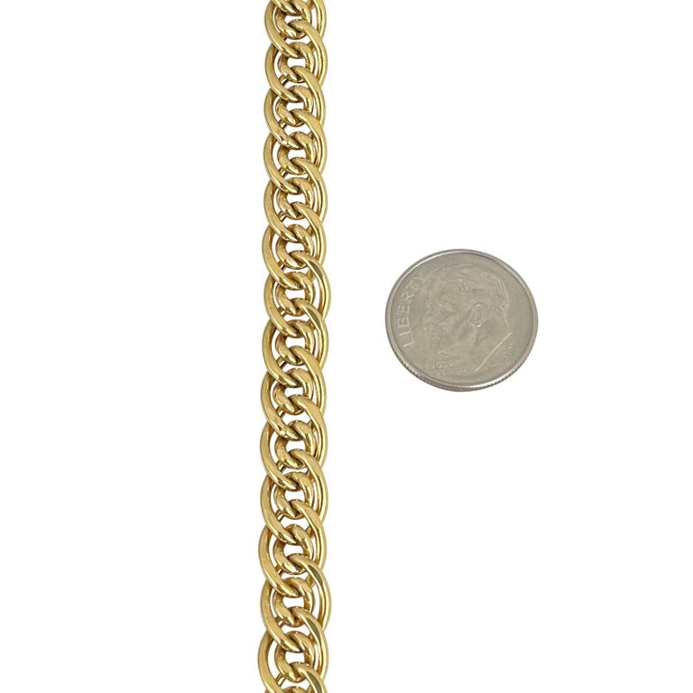 18 Karat Yellow Gold Ladies Fancy Curb Link Chain Necklace For Sale at ...