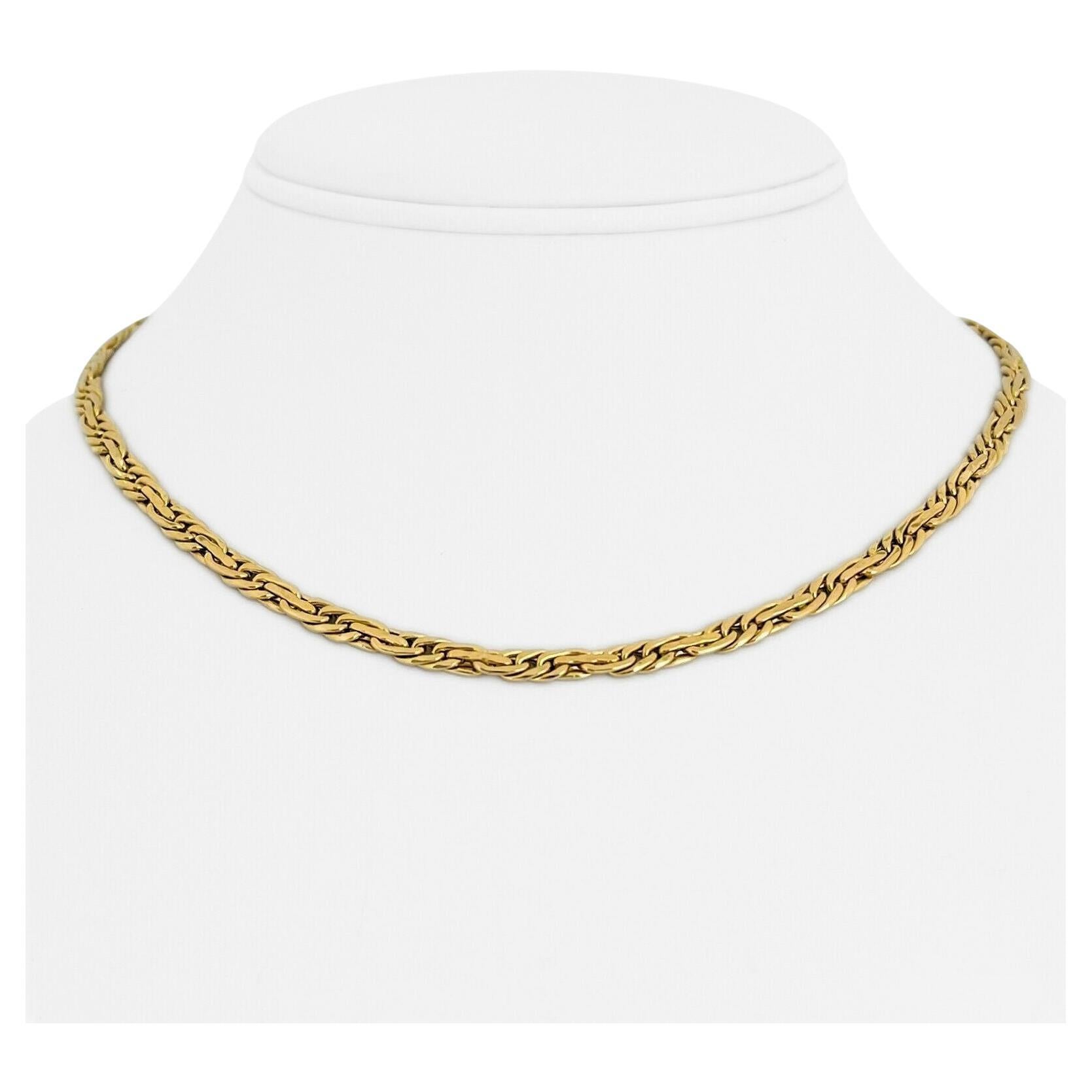 18 Karat Yellow Gold Italian Graduated Curb Link Chain Necklace at ...