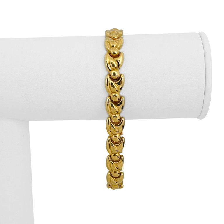 18 Karat Yellow Gold Ladies Milor Fancy Link Bracelet, Italy For Sale ...