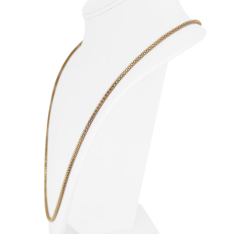 18 Karat Yellow Gold Ladies Popcorn Link Chain Necklace, Italy For Sale ...