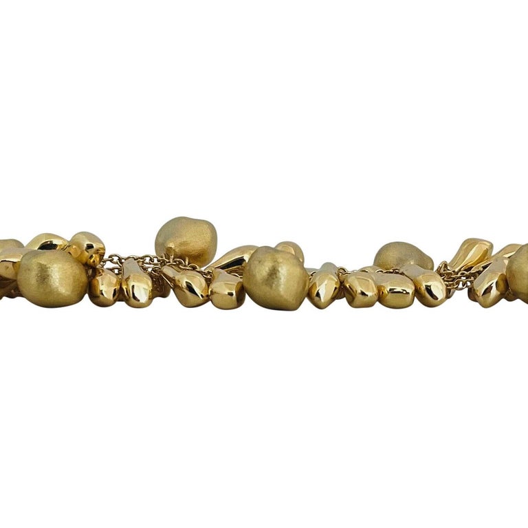 18 Karat Yellow Gold Ladies Unique Ball Bead Link Bracelet Italy For ...