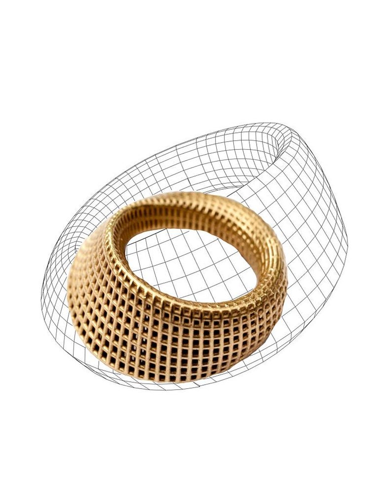 18 Karat Yellow Gold, Large Mobius #2 Ring For Sale at 1stDibs